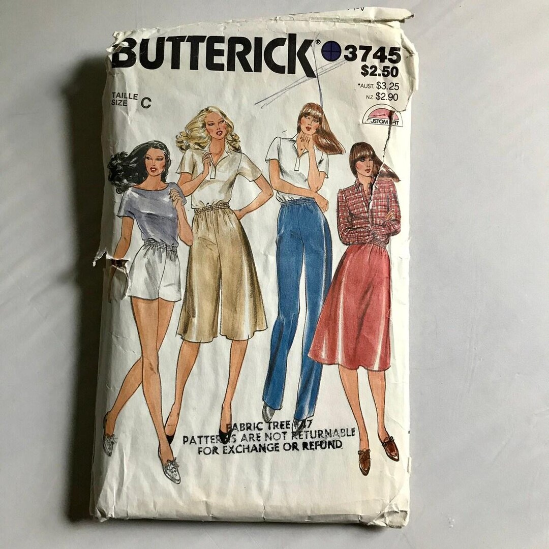 Vintage Sewing Pattern, Butterick Pattern 3745, 1970s or 1980s Fashion ...