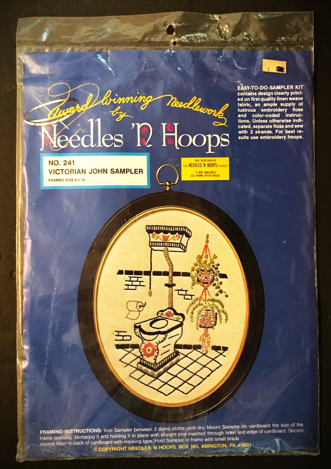 Needles 'N Hoops Victorian John Sampler, Needlework Kit, NO. 241, Old ...