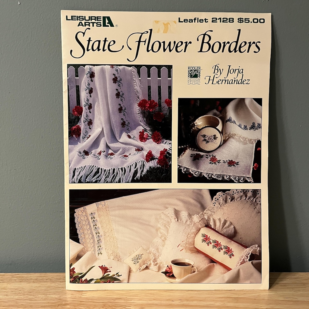 State Flower Borders, Cross Stitch Leaflet, Jorja Hernandez, Leisure ...