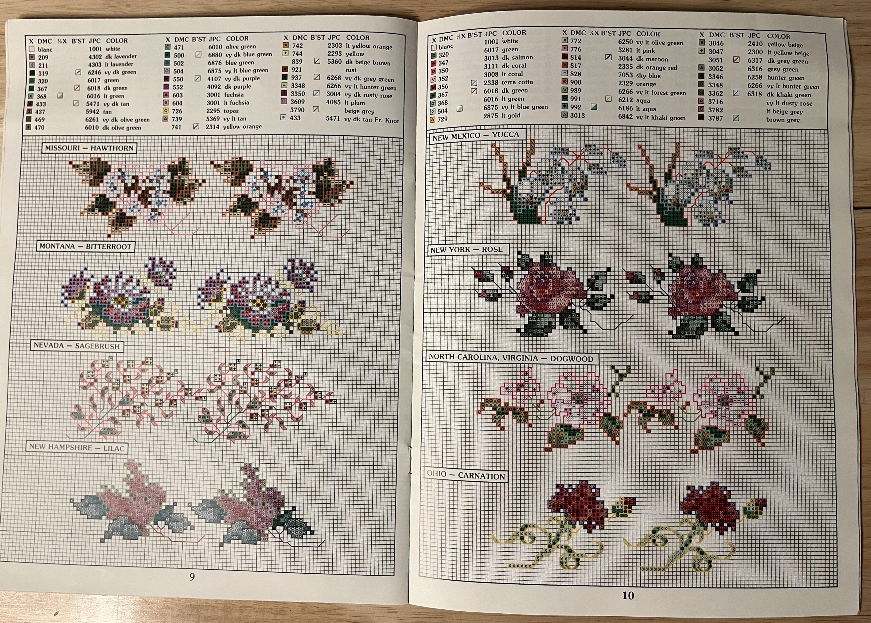 State Flower Borders, Cross Stitch Leaflet, Jorja Hernandez, Leisure ...