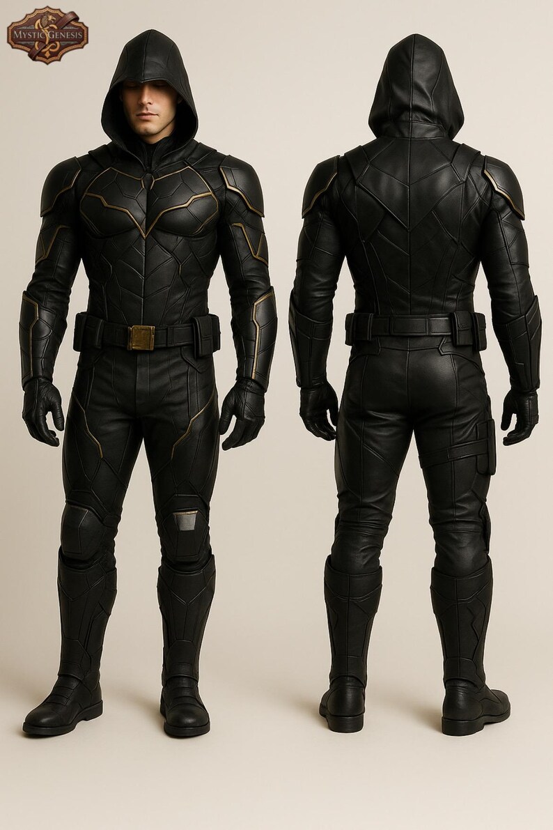 Black Leather Tactical Superhero Costume | Handmade Armor Bodysuit - Etsy
