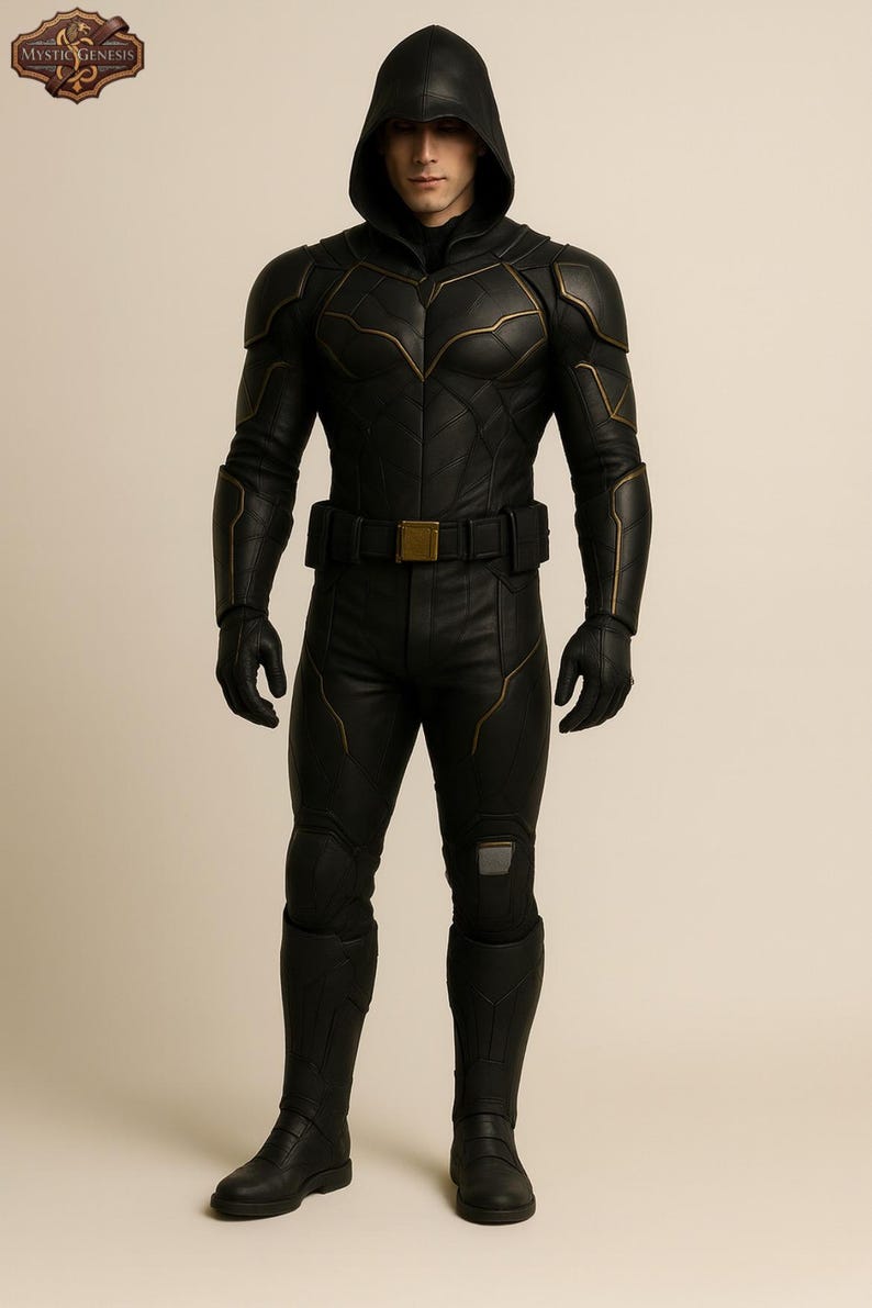 Black Leather Tactical Superhero Costume | Handmade Armor Bodysuit - Etsy