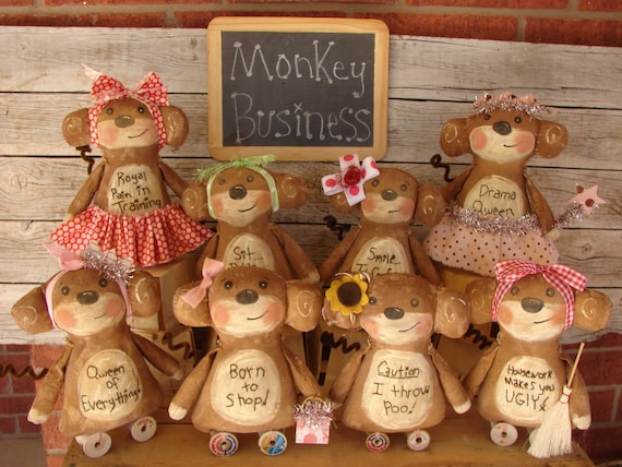 Monkey Business E Pattern | Etsy