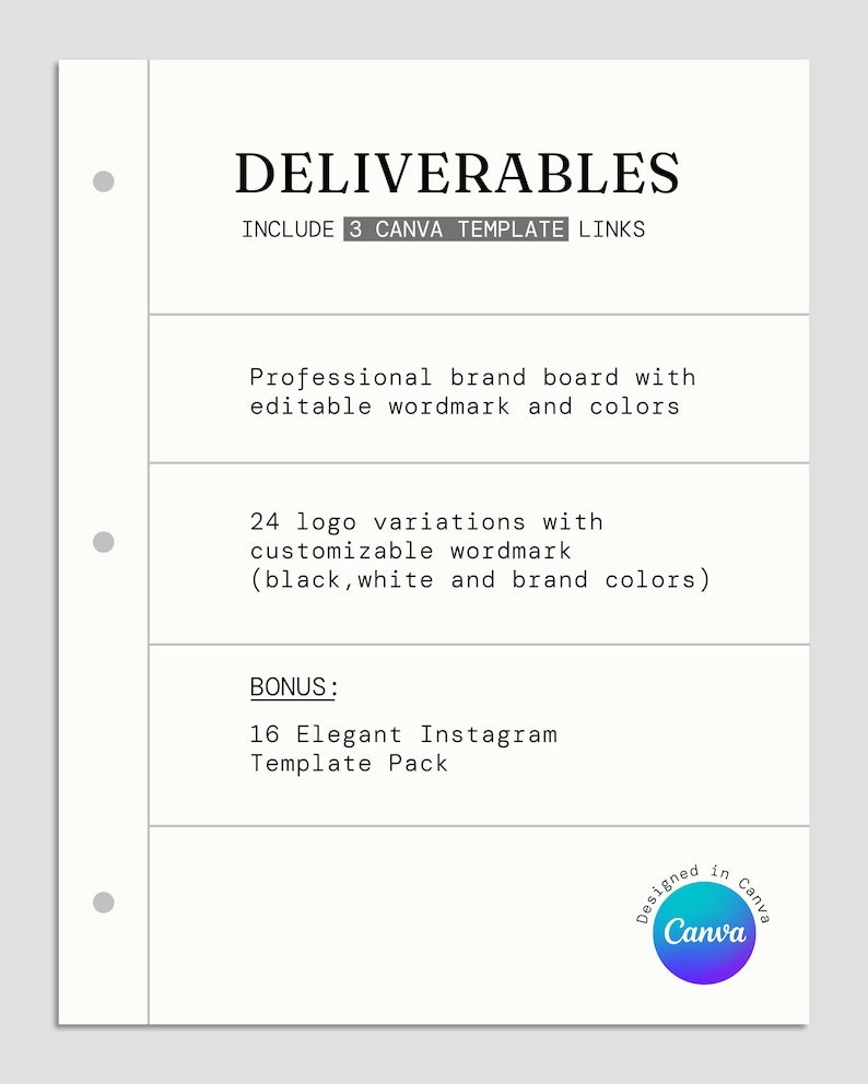 Premade Brand Kit * Editable Brand Board With Fixed JK / KJ Monogram ...