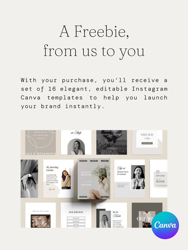 Premade Brand Kit * Editable Brand Board With Fixed JK / KJ Monogram ...