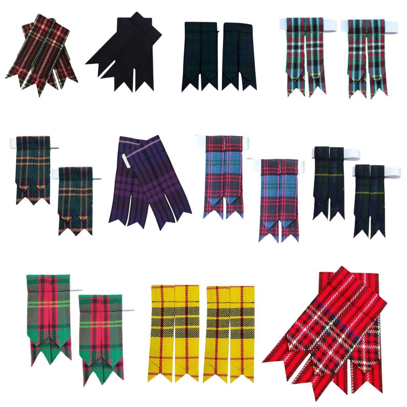 Scottish Tartan Kilt Flashes - Traditional Kilt Hose Socks - Matching ...