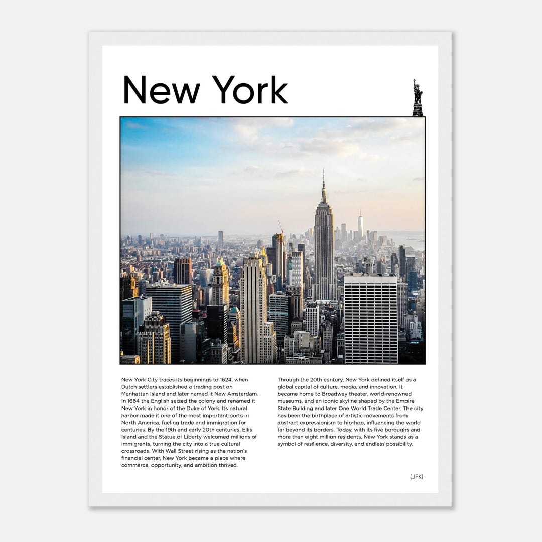Affiche de la ligne d'horizon de la ville de New York : art mural ...