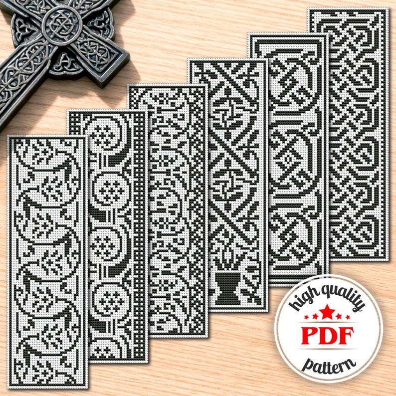 Bookmarks Embroidery Pattern in Celtic Style — PDF Easy Cross Stitch ...
