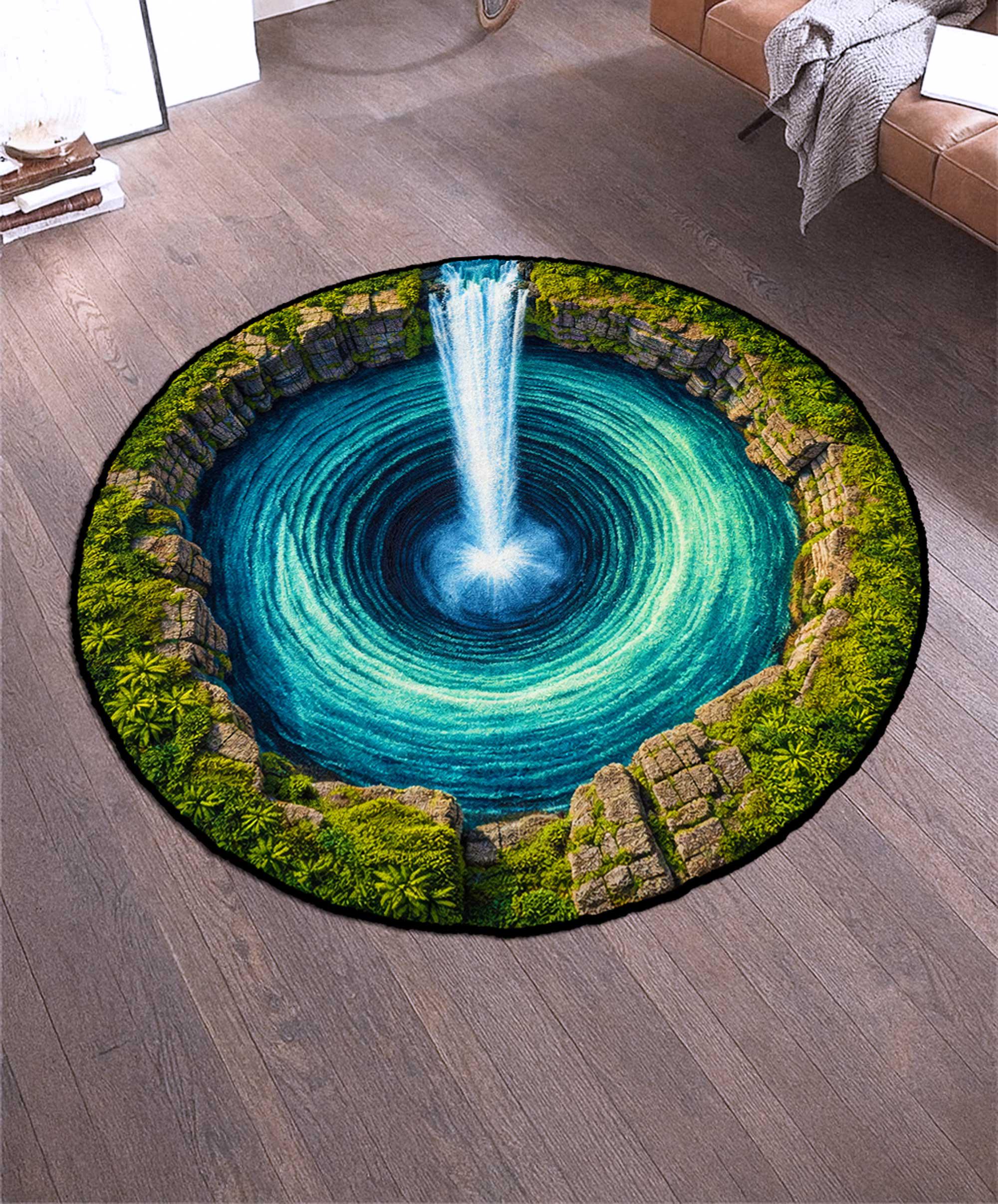 Round Optical Illusion Rug,3d Optical Illusion Rugs for Living Room,3d ...