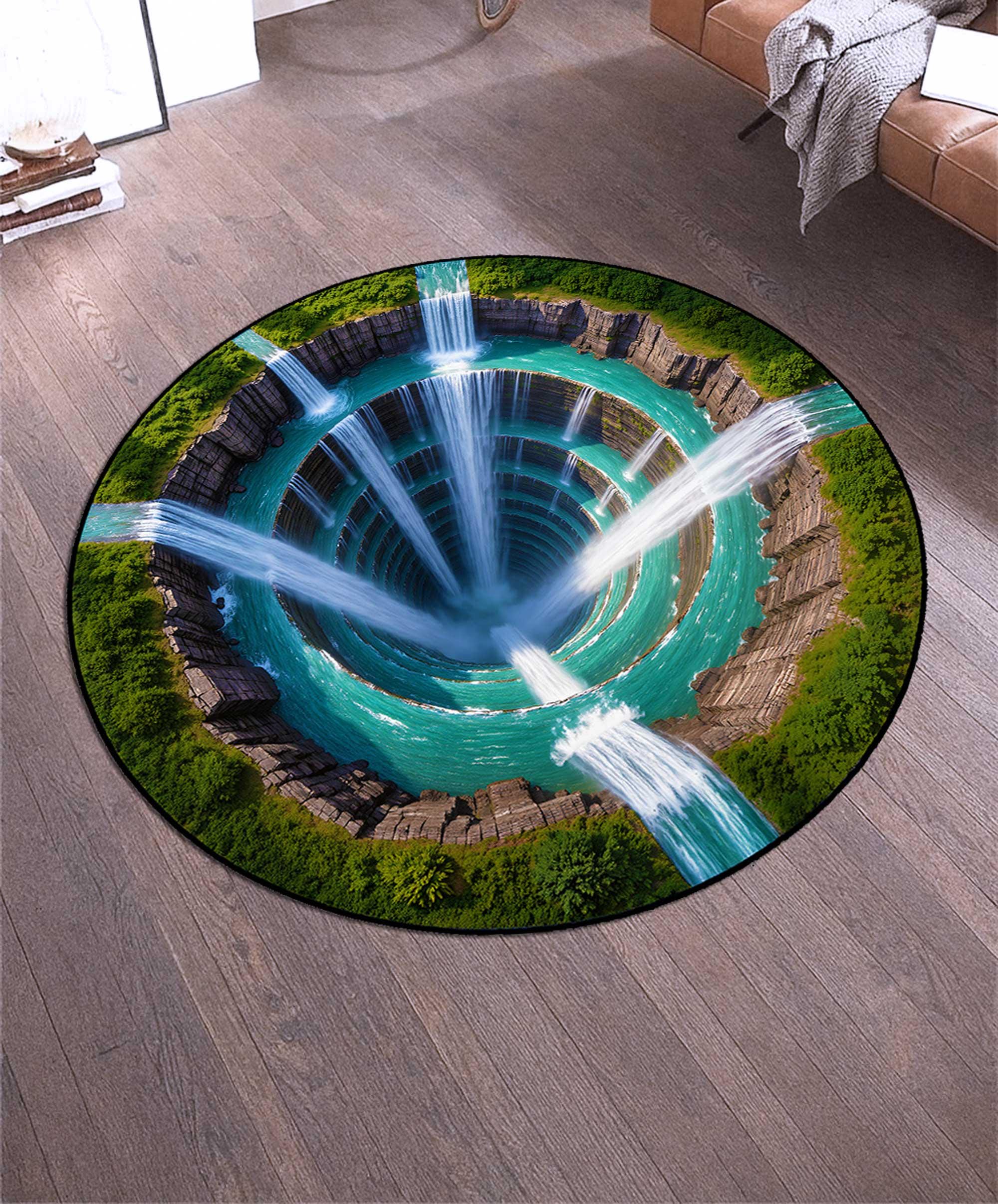 Round Optical Illusion Rug,3d Optical Illusion Rugs for Living Room,3d ...