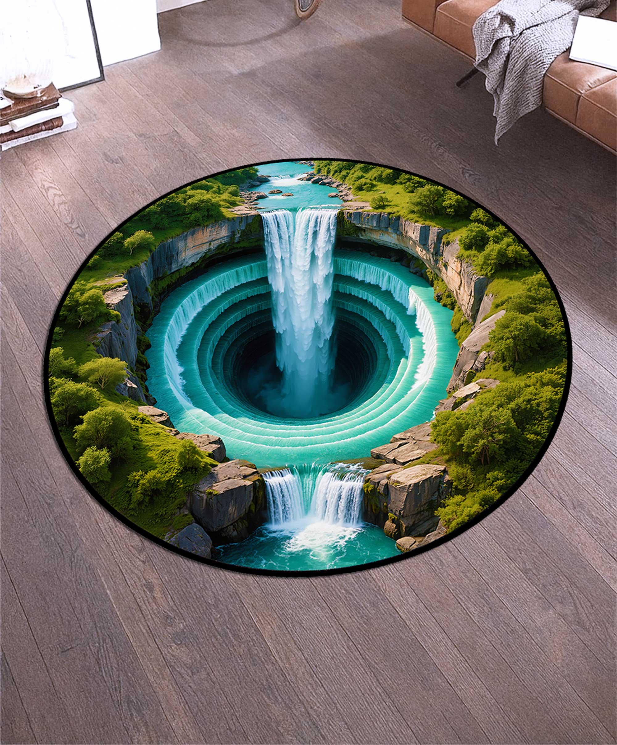 Round Optical Illusion Rug,3d Optical Illusion Rugs for Living Room,3d ...