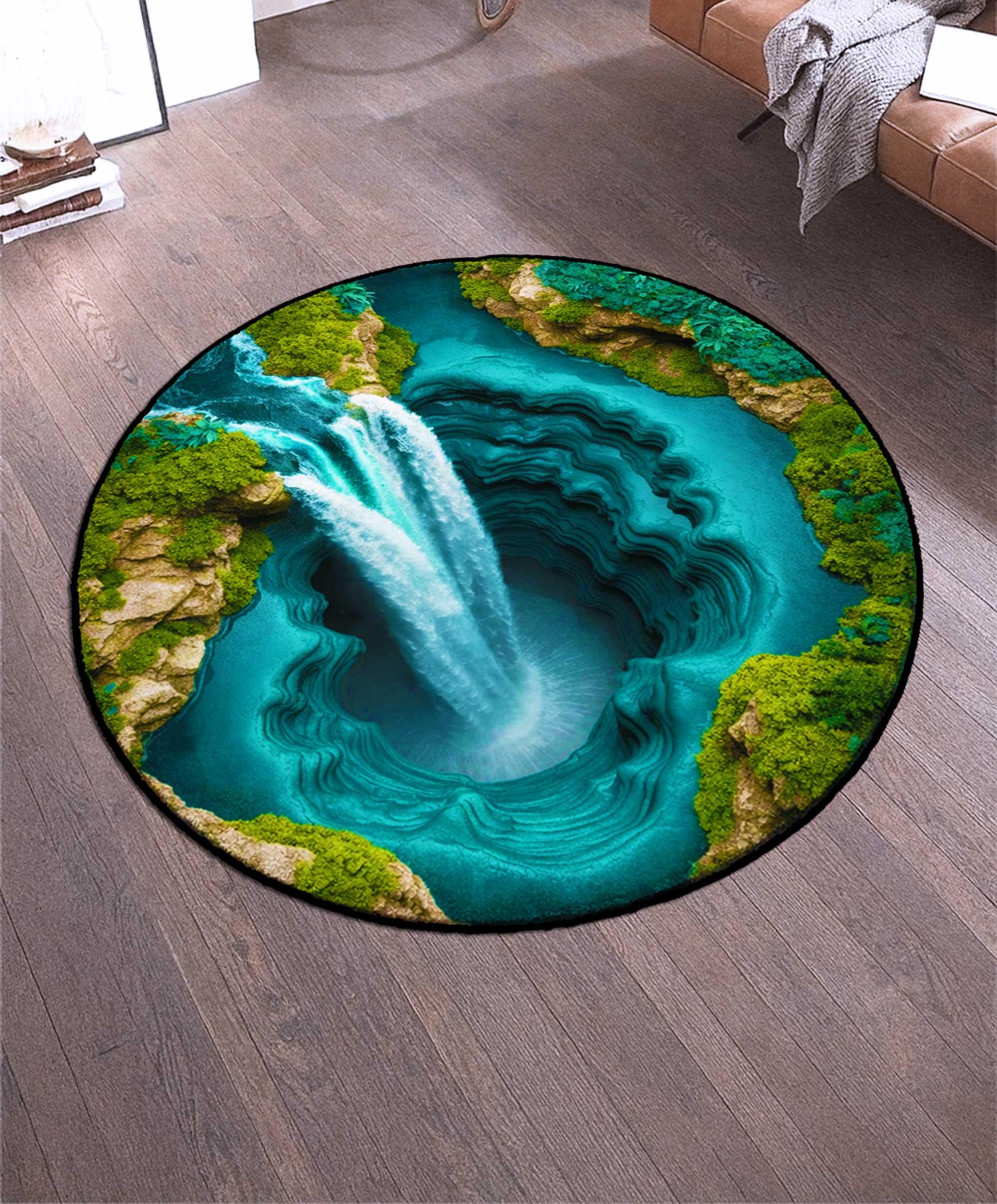 Round Optical Illusion Rug,3d Optical Illusion Rugs for Living Room,3d ...
