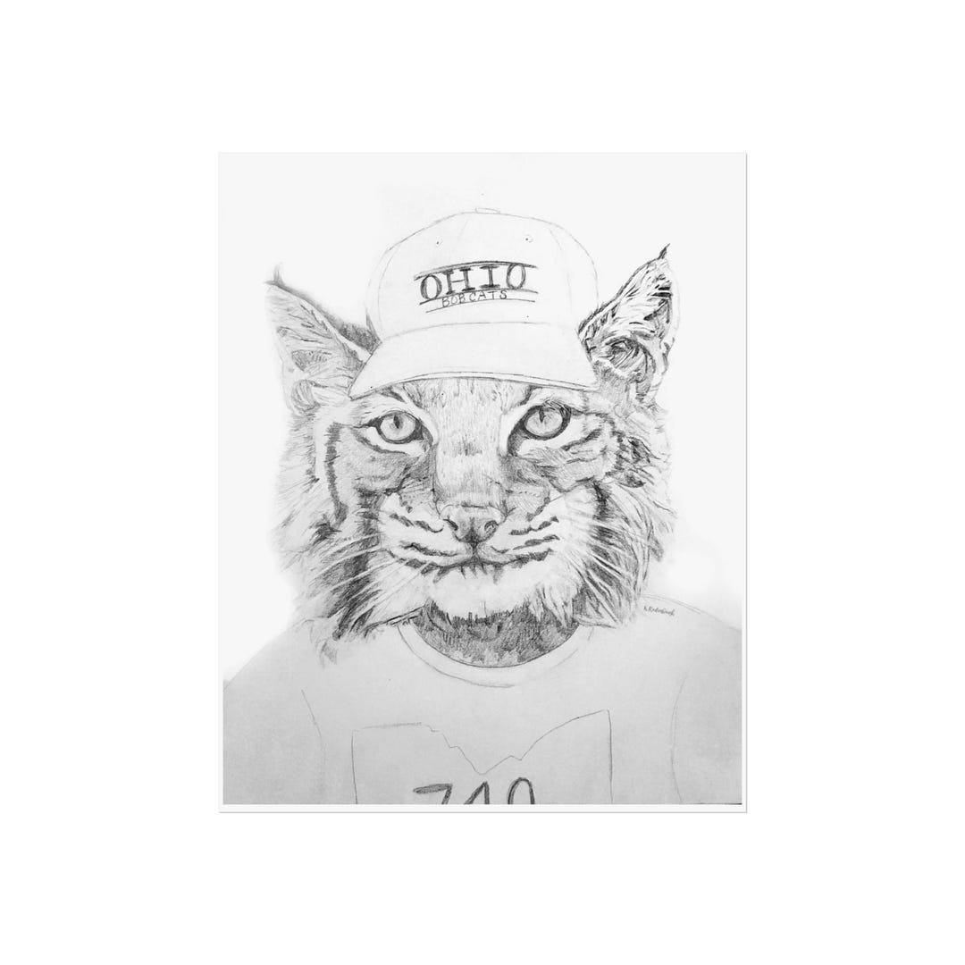 OU Bobcat Art Print, Unique for Ohio University Lovers, Grads or Wall ...
