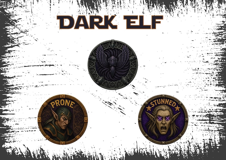 Blood Bowl Tokens – Logo Set 35mm + PRONE/STUNNED Markers 25mm - Etsy