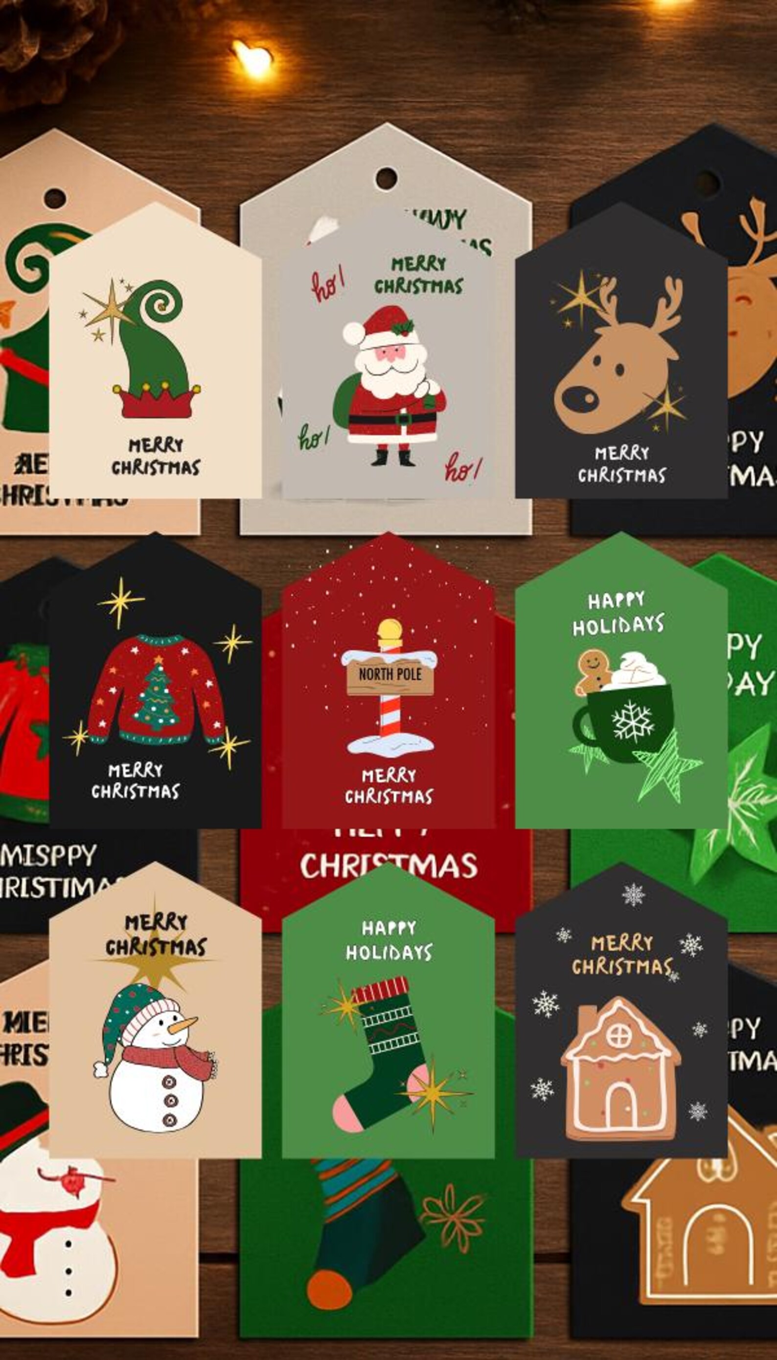 Printable Holiday Gift Tags-instant Download-diy Festive Gift Labels - Etsy