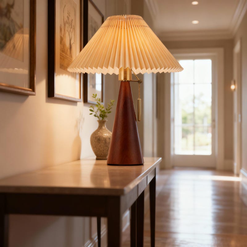 Table Lamp Dark Wood - Etsy