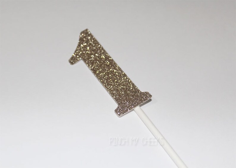 Glitter Number One Cupcake Toppers - Glitter Cupcake Toppers - First ...
