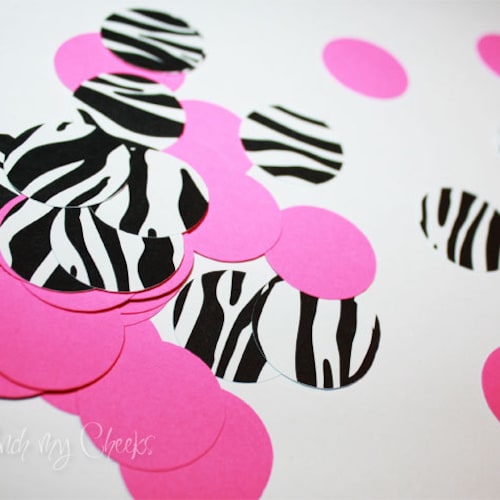 Zebra Hot Pink Confetti Perfect for Your Party Shower Cards - Etsy