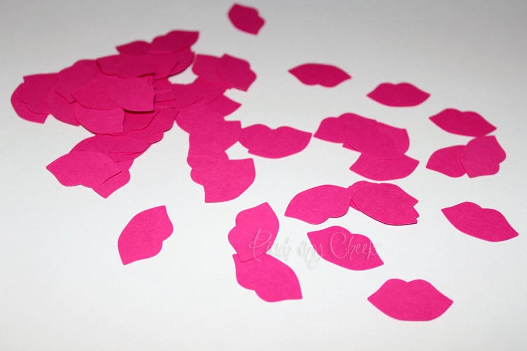 Cute Lips Confetti HOT Pink Die Cuts Perfect for Your Bachelorette ...