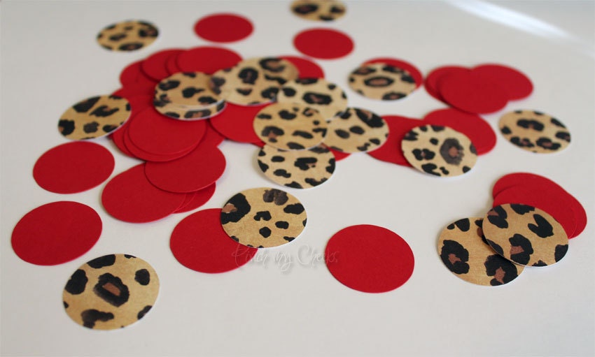 Leopard Cheetah RED Confetti Perfect for Your Party Shower Cards 200 ...