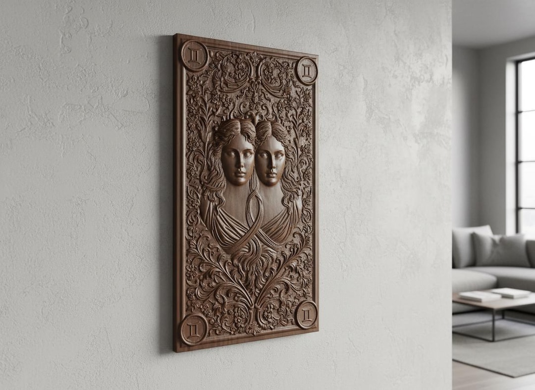 Gemini 3D STL File for CNC - Zodiac - Highly Detailed Large File Size ...
