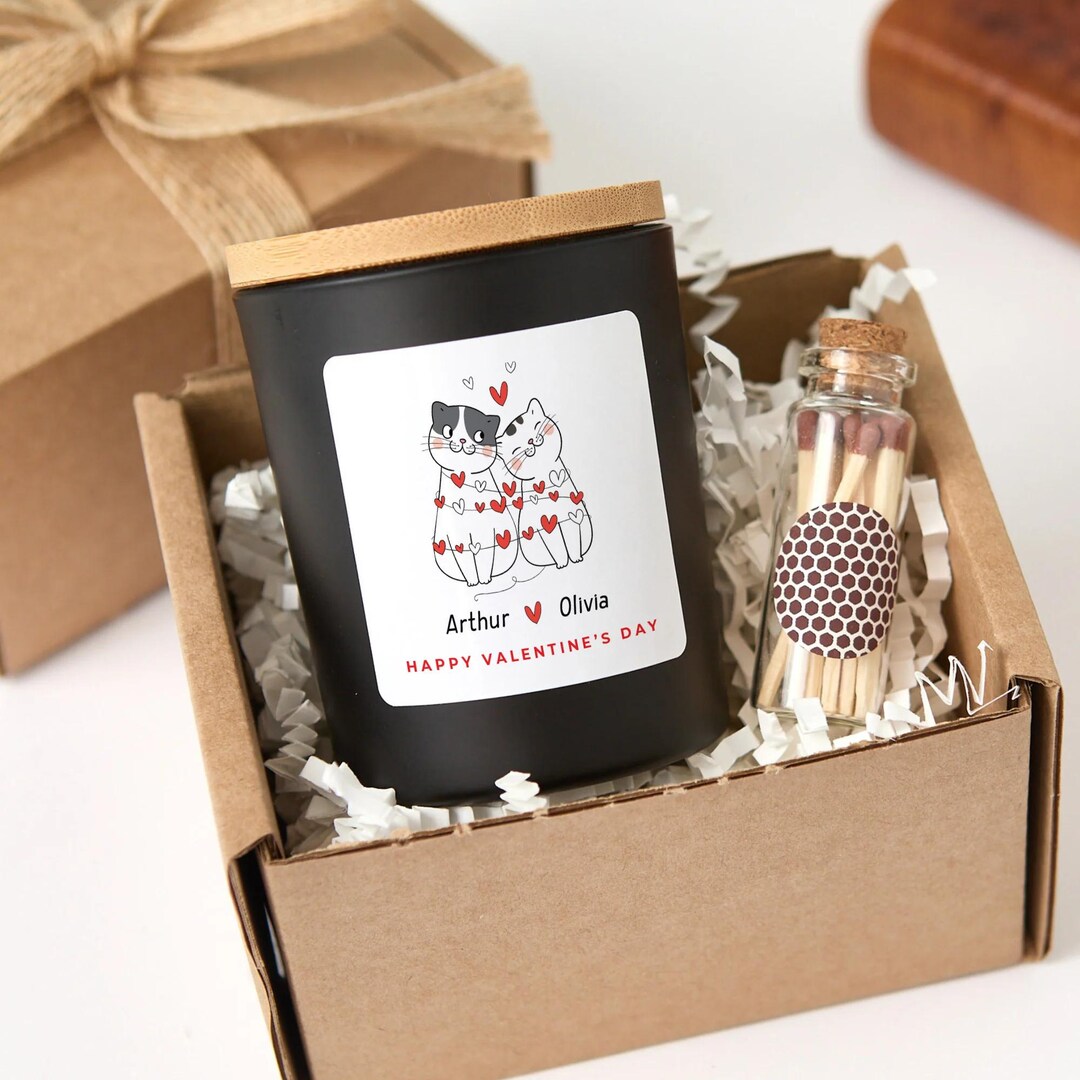 Cute Scented Candle With Box and Matches - Personalized Cat Lovers ...