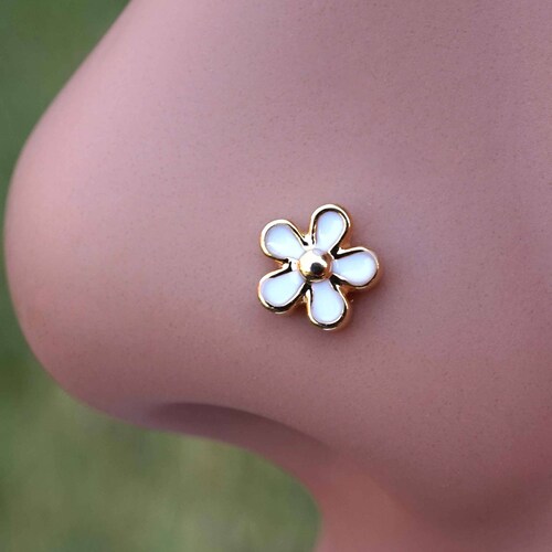 Daisy Rose Gold Nose Ring / Boho Rose Gold Nose Stud | Etsy