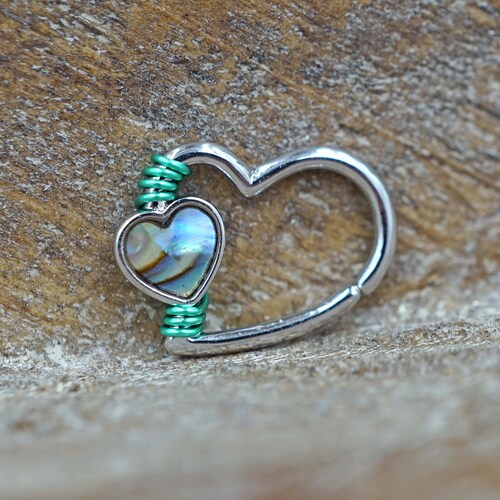16 Gauge Silver Heart Daith Rook Heart Hoop Ring Daith Septum - Etsy