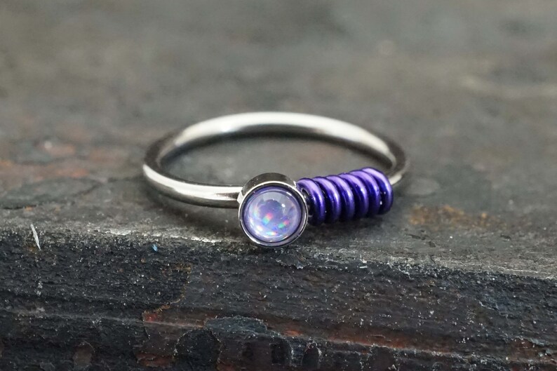 Illuminating Purple Nose Hoop Nose Ring 20G Silver Nose Ring - Etsy