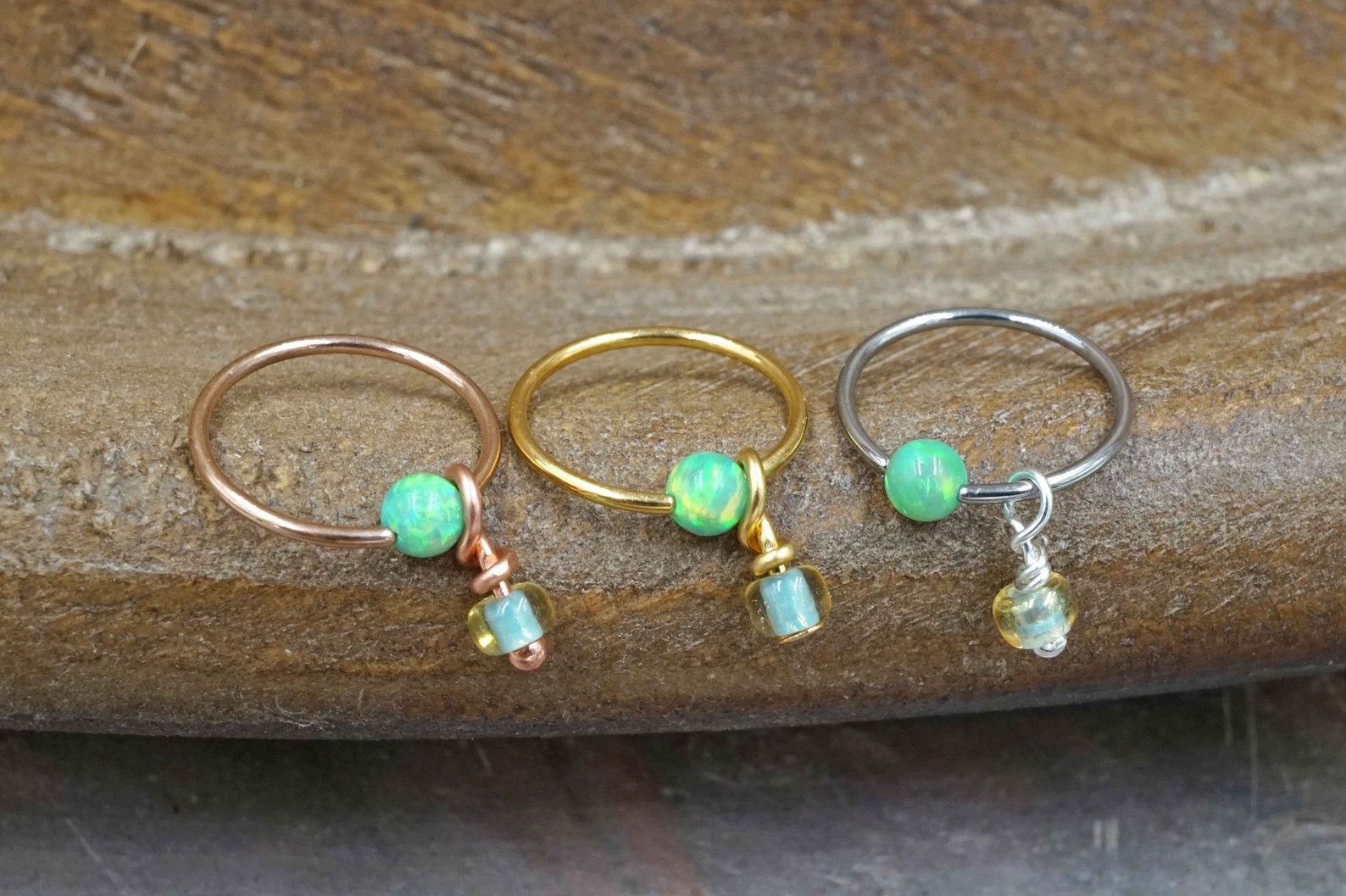 CBR Hoop Earring Green Opal Stone Tragus Hoop Helix Conch - Etsy
