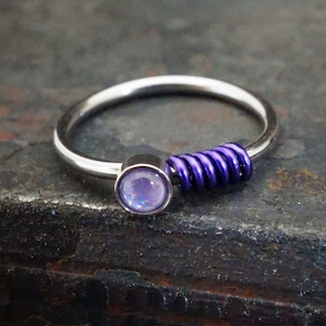 Illuminating Purple Nose Hoop Nose Ring 20G Silver Nose Ring - Etsy