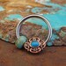 16 Gauge CBR Cartilage Hoop Earring Antiqued Copper Teal - Etsy