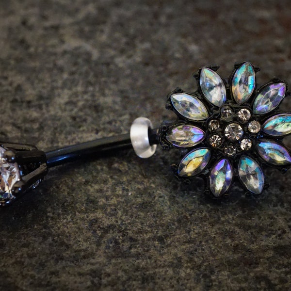 Flower Belly Ring - Etsy