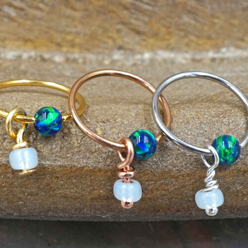 CBR Hoop Earring Green Opal Stone Tragus Hoop Helix Conch - Etsy