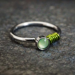 Illuminating Lime Green Nose Hoop Nose Ring 20G Silver Nose - Etsy