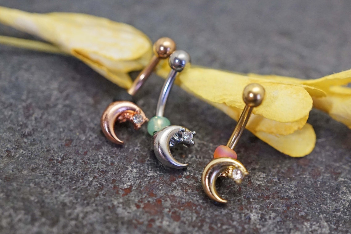 Gold Silver or Rose Gold Moon Rook Earring Daith Piercing - Etsy