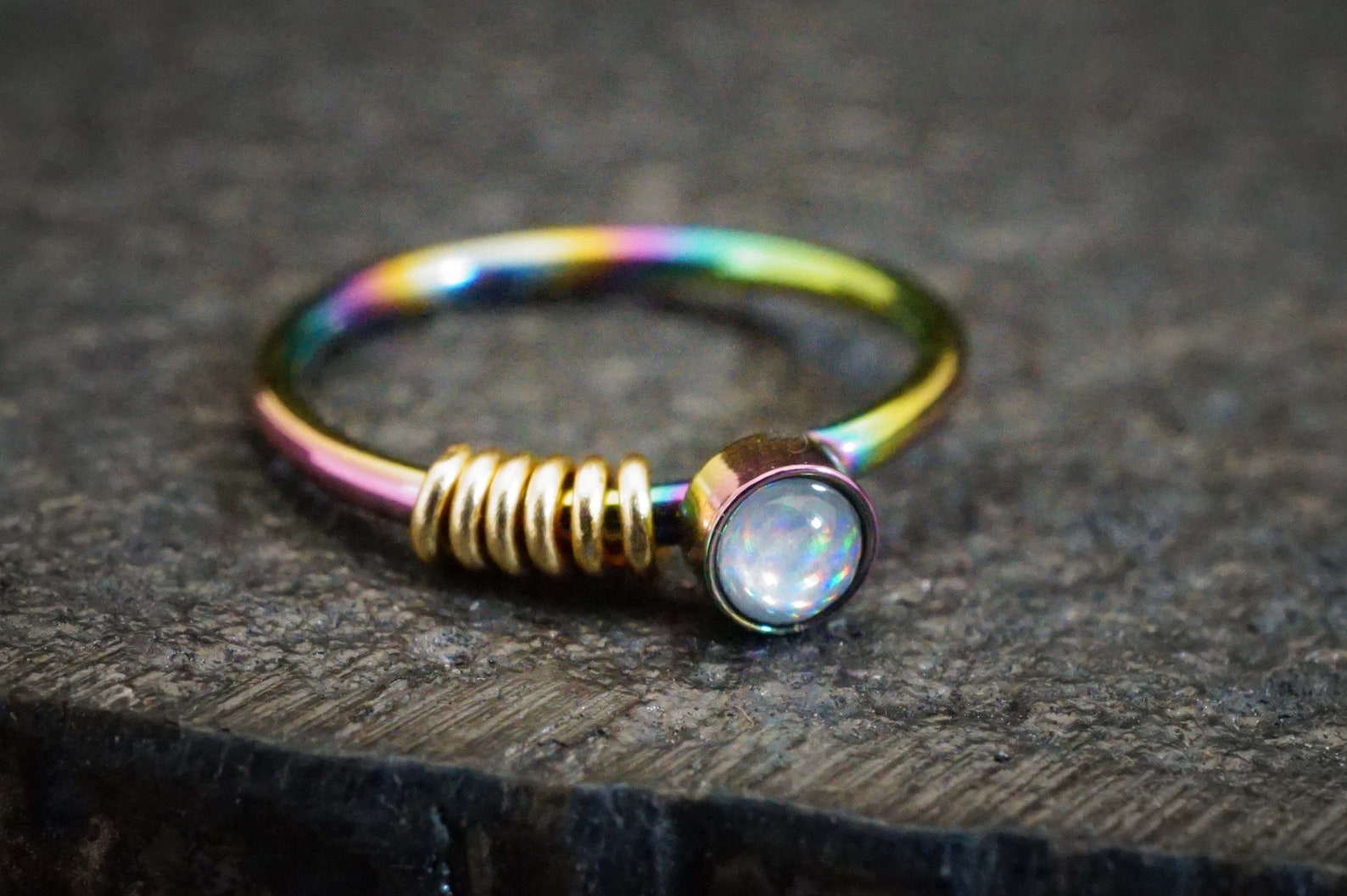 Illuminating Rainbow Nose Hoop Nose Ring 20G Silver Nose Ring | Etsy