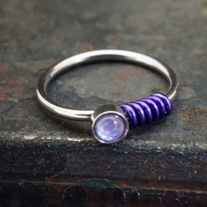 Illuminating Purple Nose Hoop Nose Ring 20G Silver Nose Ring - Etsy