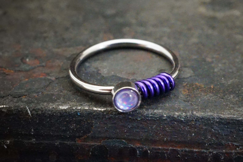 Illuminating Purple Nose Hoop Nose Ring 20G Silver Nose Ring | Etsy