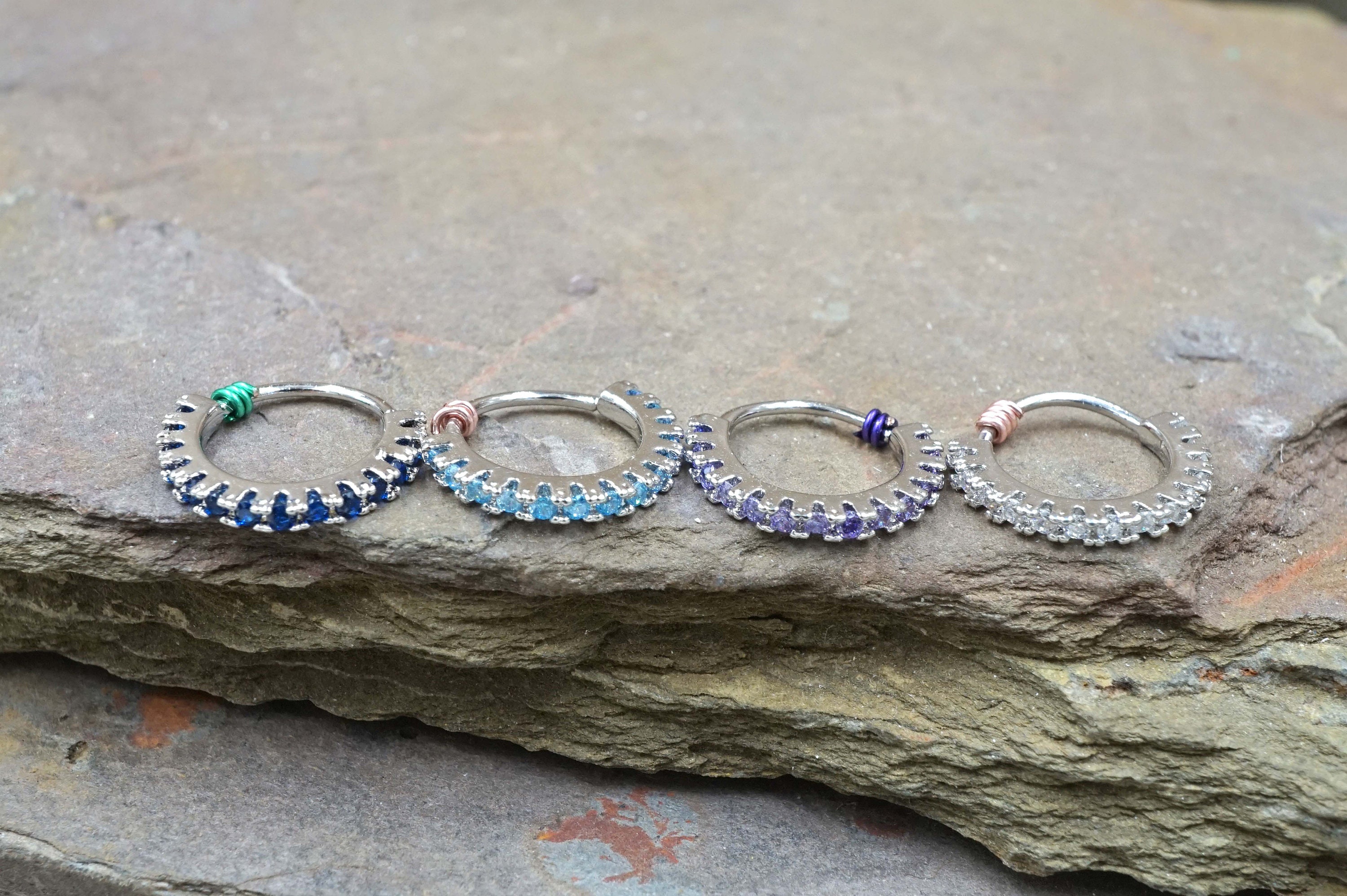 Crystal Hoop Rook Hoop Daith Hoop Cartilage Hoop Tragus Hoop | Etsy