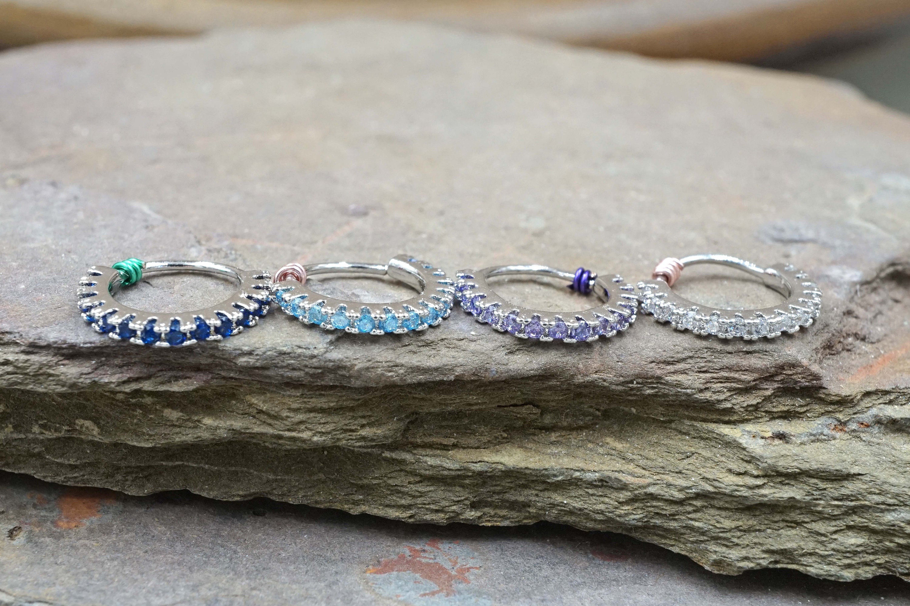 Crystal Hoop Rook Hoop Daith Hoop Cartilage Hoop Tragus Hoop | Etsy