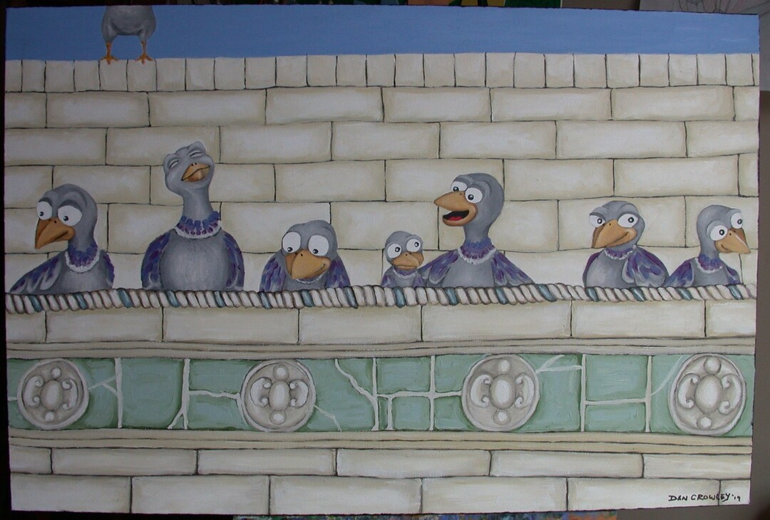 Oil Painting "people Watching" by Dan Crowley - Etsy