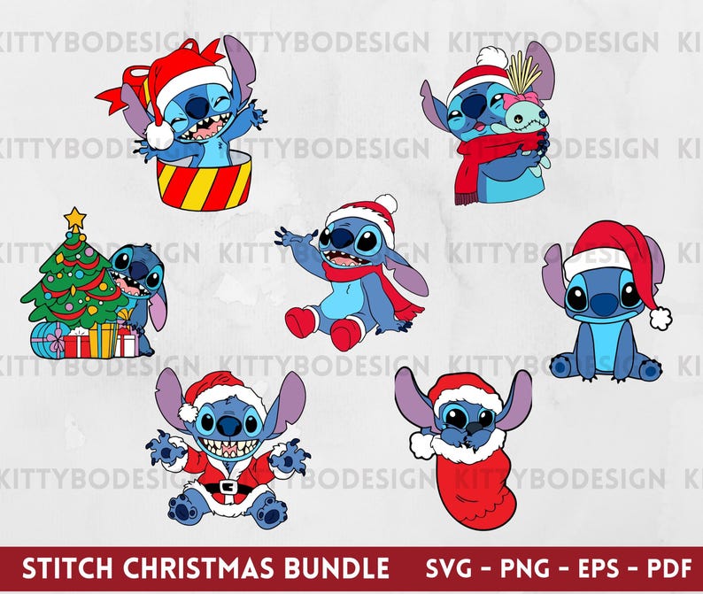 Stitch Christmas SVG, Stitch Svg, Christmas Cartoon Svg, Merry ...
