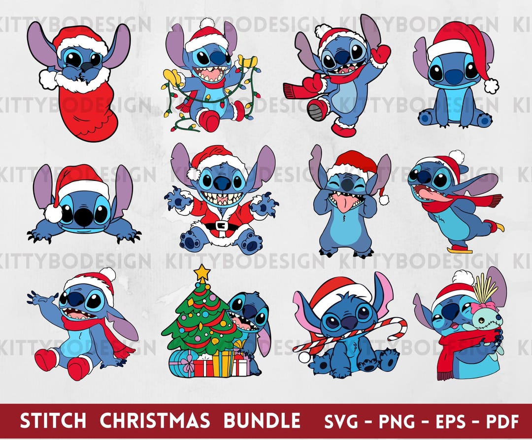 Stitch Christmas SVG, Stitch Svg, Christmas Cartoon Svg, Merry ...
