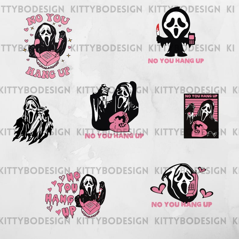 Ghost Face Scream SVG Bundle: Funny Horror Character Designs (digital ...