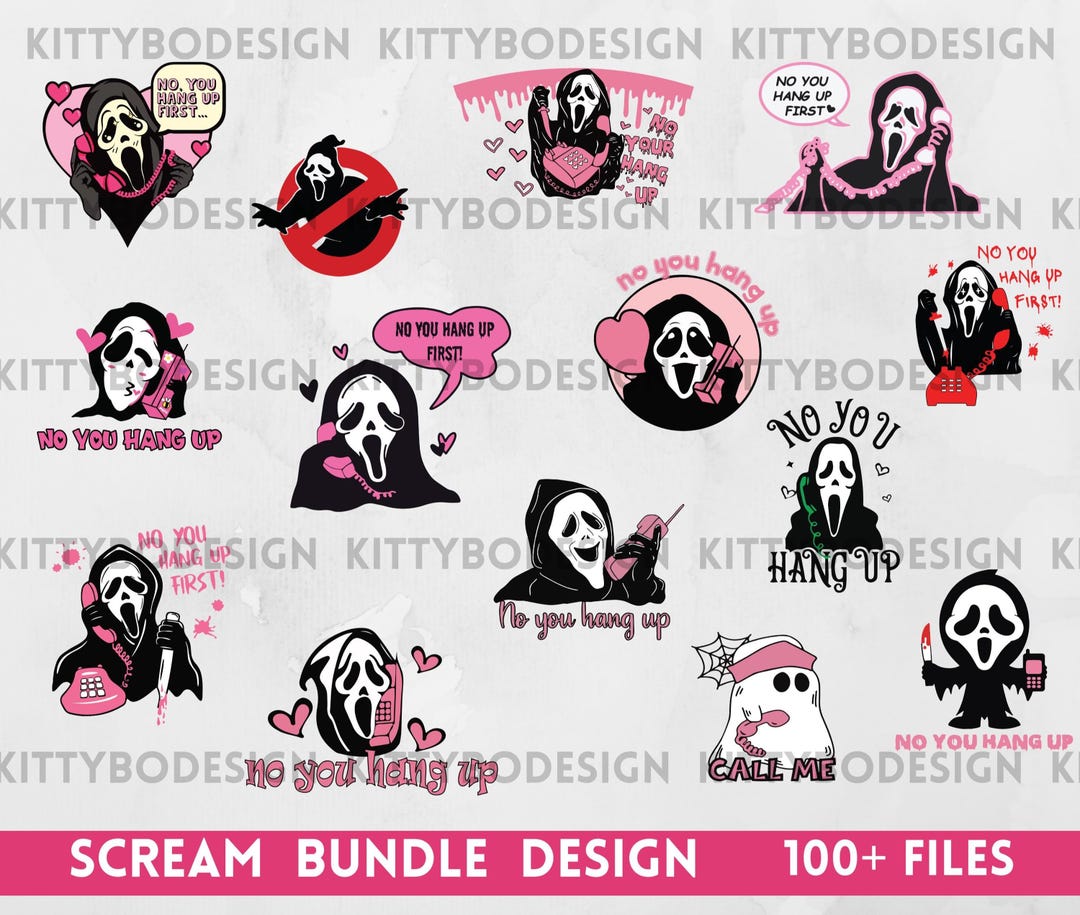 Ghost Face Scream SVG Bundle: Funny Horror Character Designs (digital ...