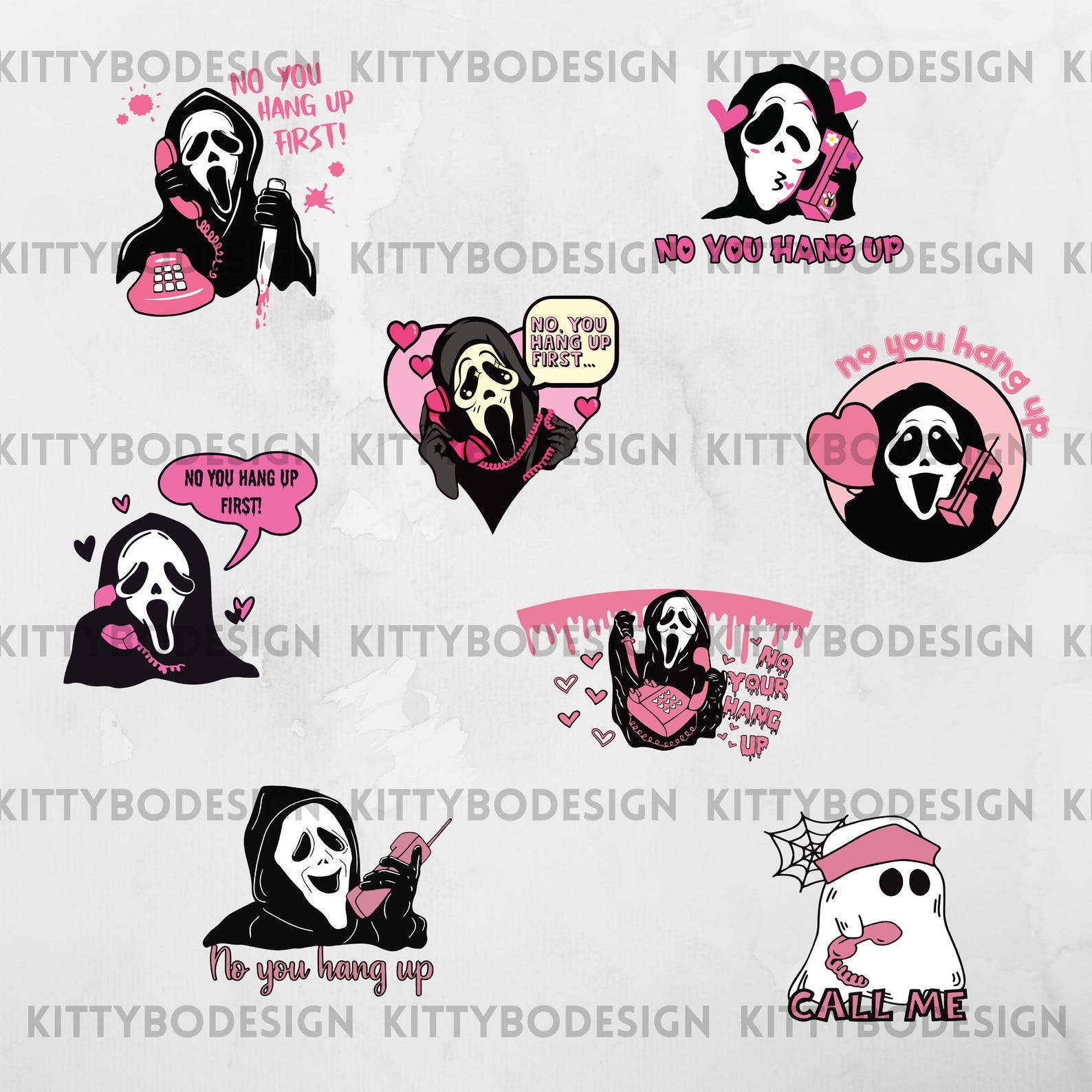 Ghost Face Scream SVG Bundle: Funny Horror Character Designs (digital ...
