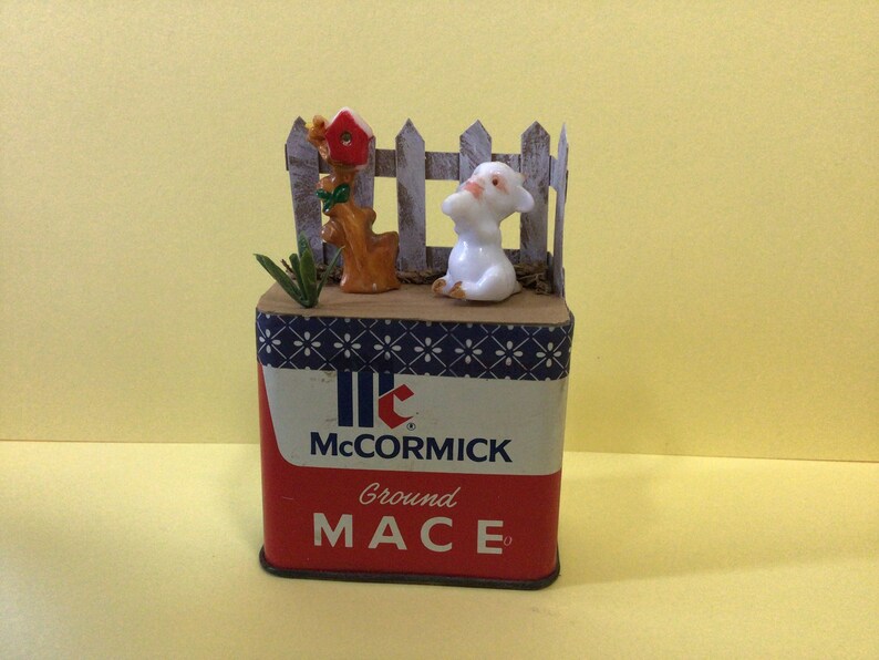 Spice Buddy Baby Goat and Birdhouse on Mace Tin Hand Made One | Etsy