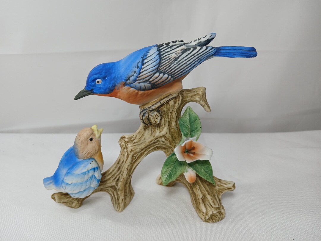 Vintage Lefton Mother and Child Blue Bird Ceramic Figurine, 2000 ...