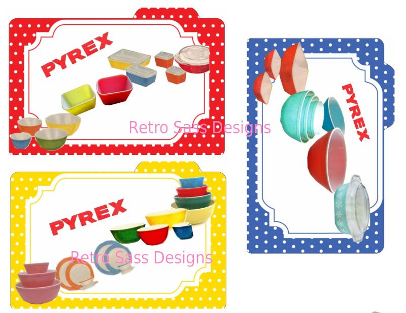 NEW RETRO 1950'S PYREX Sassy Recipe Dividers and Recipe Cards With ...